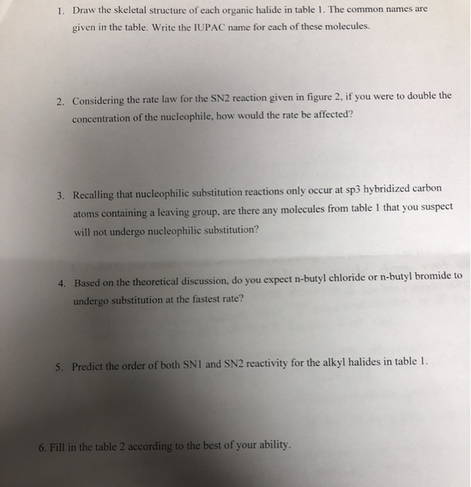 Solved 1. Draw the skeletal structure of each organic halide | Chegg.com