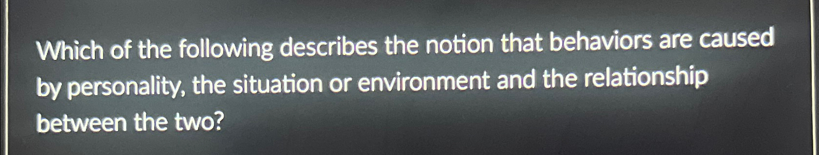 Solved Which of the following describes the notion that | Chegg.com