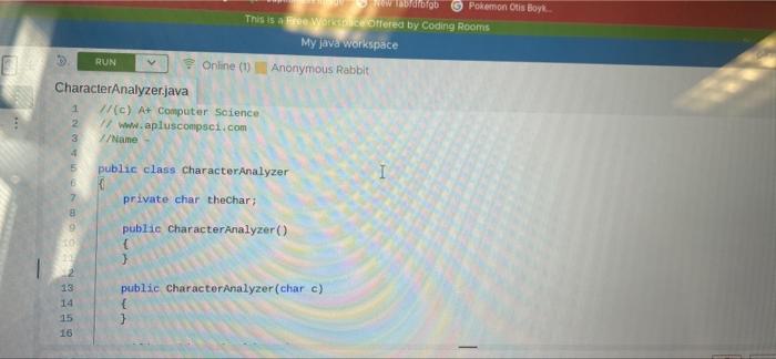 Solved Computer Science CHARACTER ANALYZER Lab Goal This lab | Chegg.com