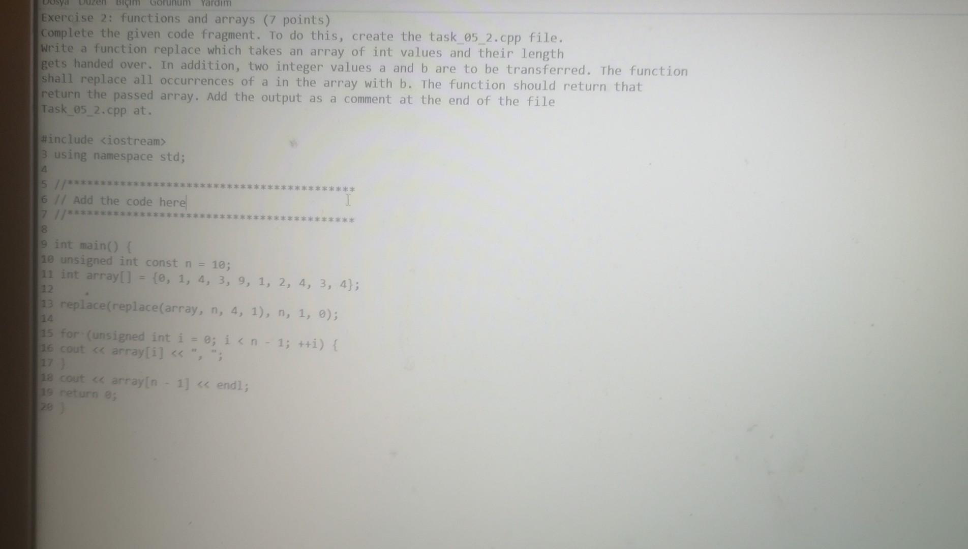 Solved C++ Fill only the blanked part on code. 10 hours are | Chegg.com