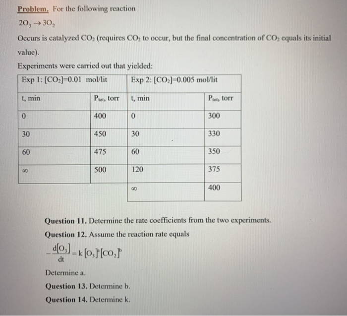 Solved For the following reaction 2O3 -> 3O2 Occurs is | Chegg.com