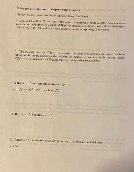 Solved Solve for outputs, and interpret your answers (So | Chegg.com