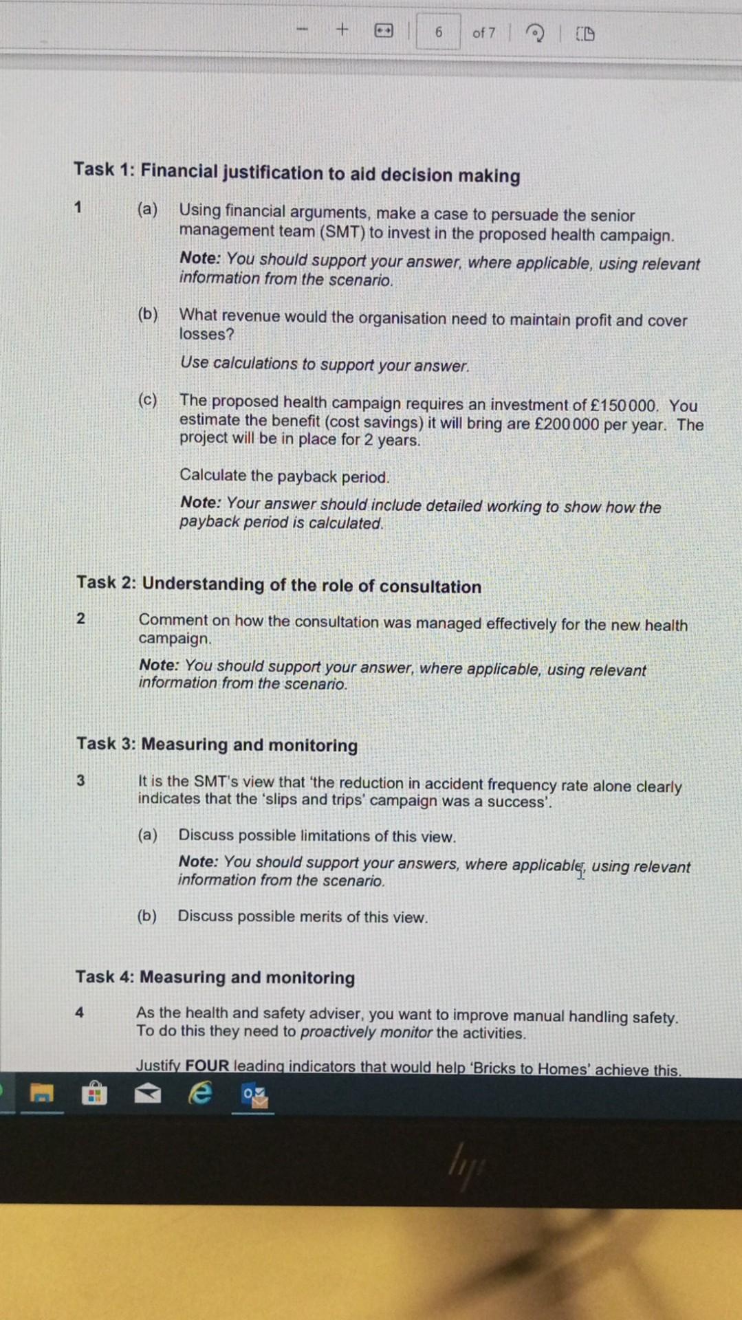 Part 1: Scenario-based questions The examination | Chegg.com