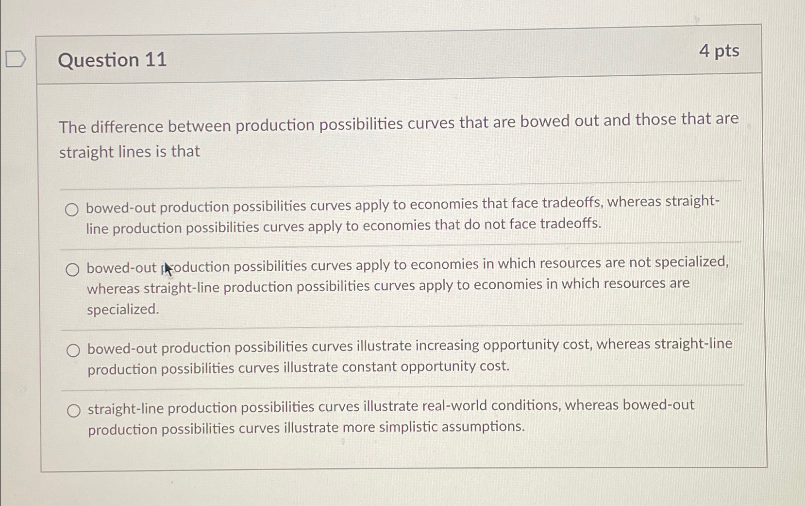 Solved Question 114 ﻿ptsThe difference between production | Chegg.com
