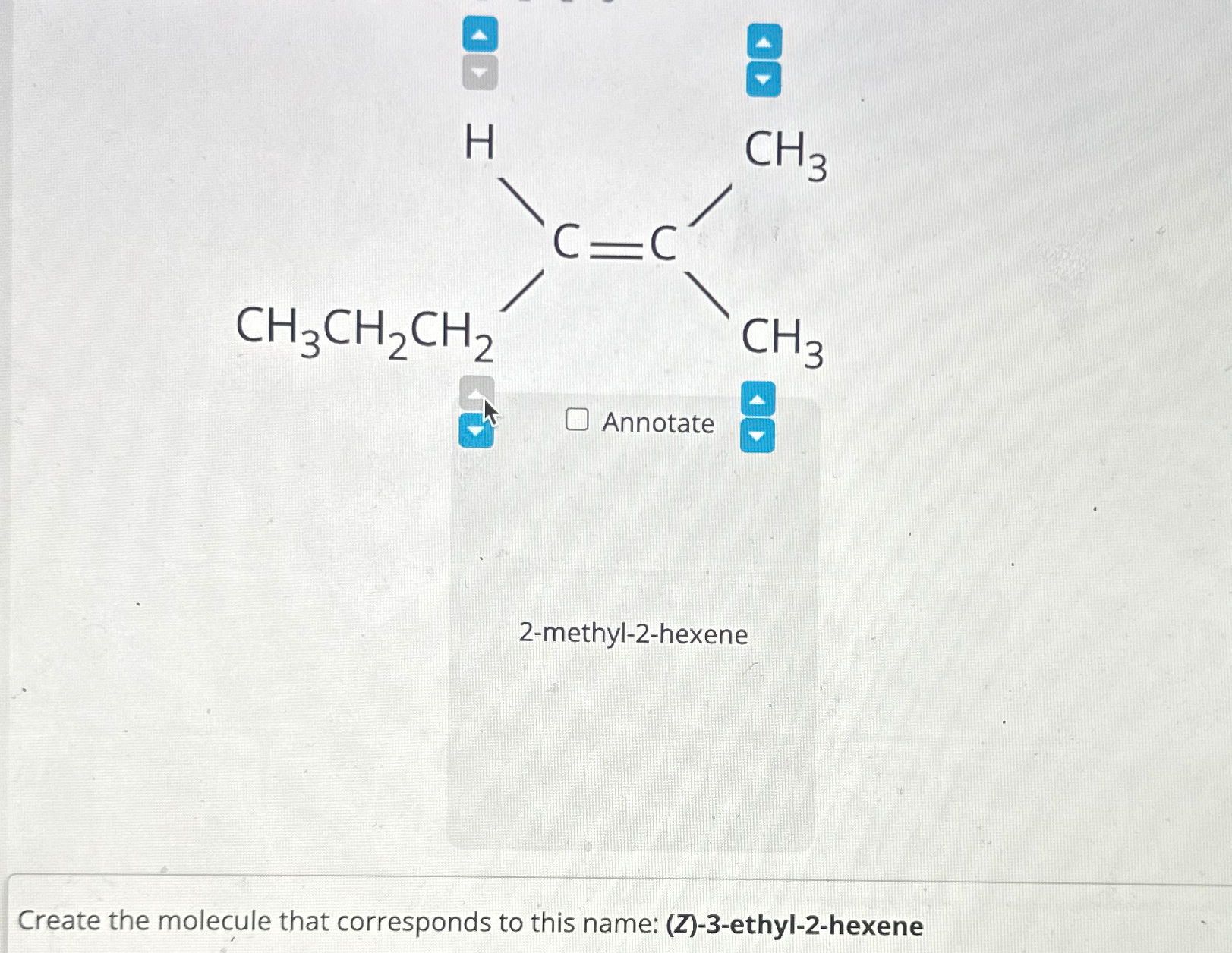 Solved 2-methyl-2-hexeneCreate the molecule that corresponds | Chegg.com