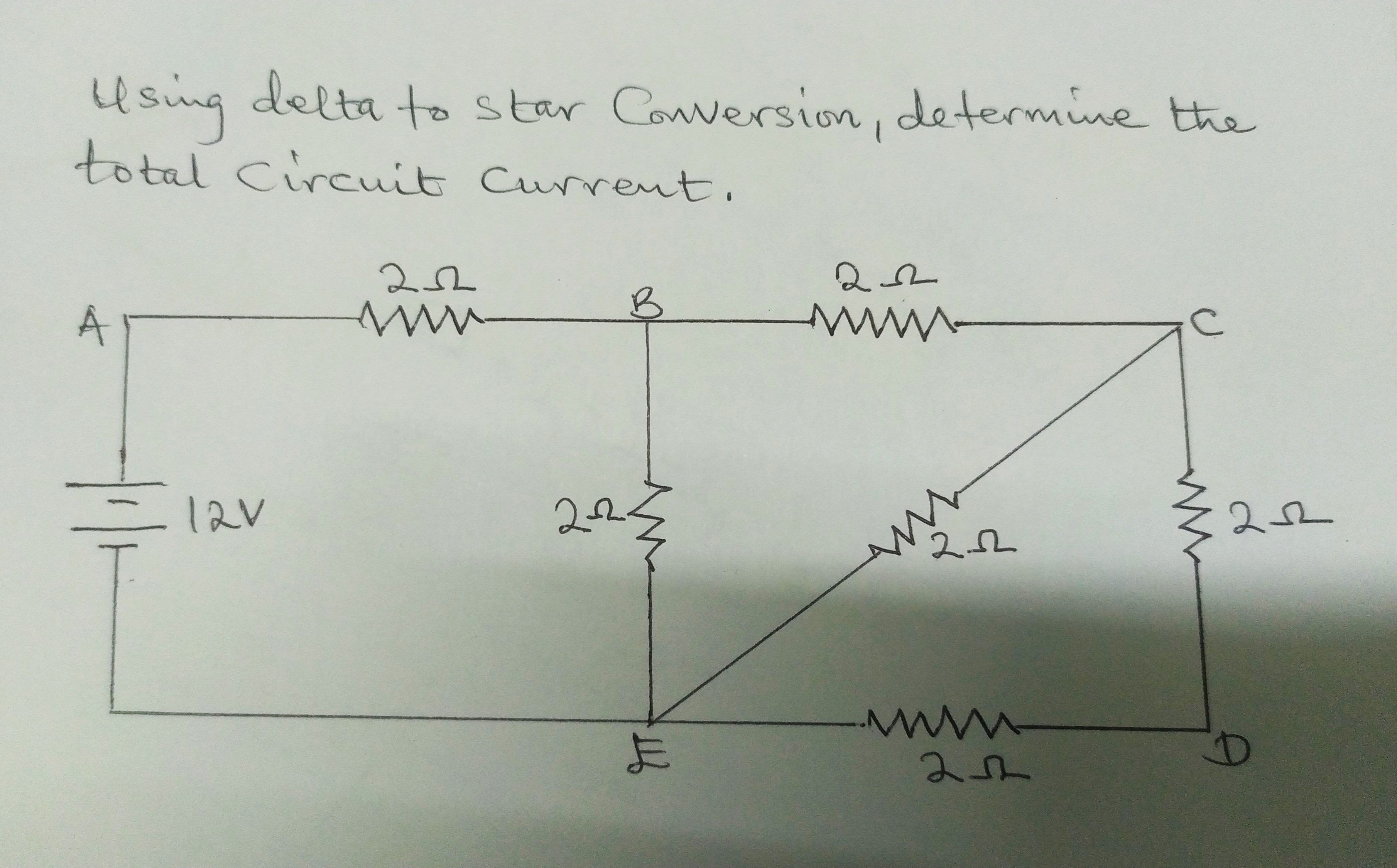 Solved Using delta to star Conversion, determine thetotal | Chegg.com