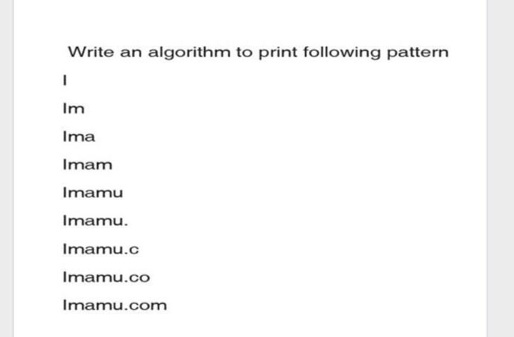 Solved Write An Algorithm To Print Following Pattern 1 Im