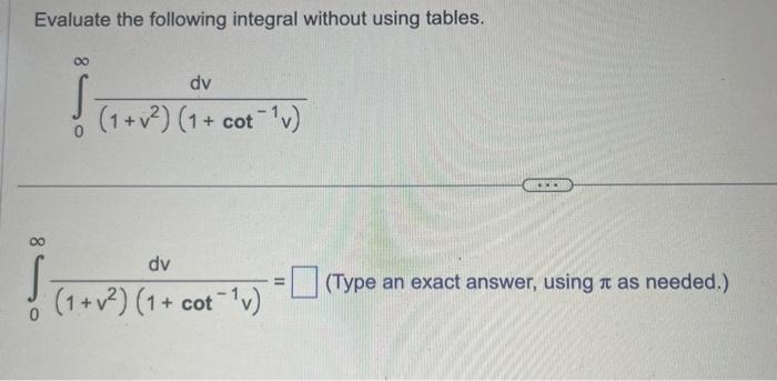 Solved Evaluate the following integral without using tables. | Chegg.com