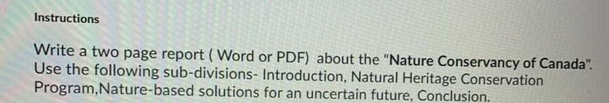 Solved Instructions Write a two page report (Word or PDF) | Chegg.com