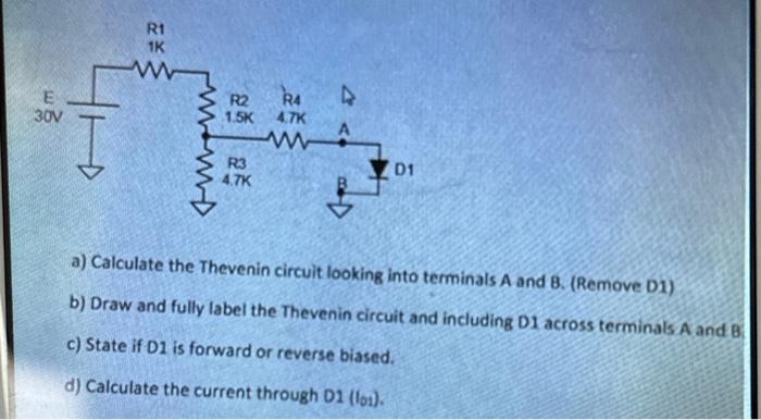 Solved a) Calculate the Thevenin circuit looking into | Chegg.com