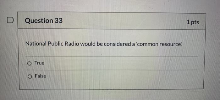Solved Question 33 1 pts National Public Radio would be | Chegg.com Solved Question 33 1 pts National Public Radio would be | Chegg.com