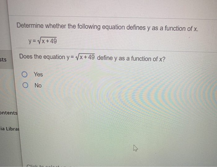 Solved Determine Whether The Following Equation Defines Y As