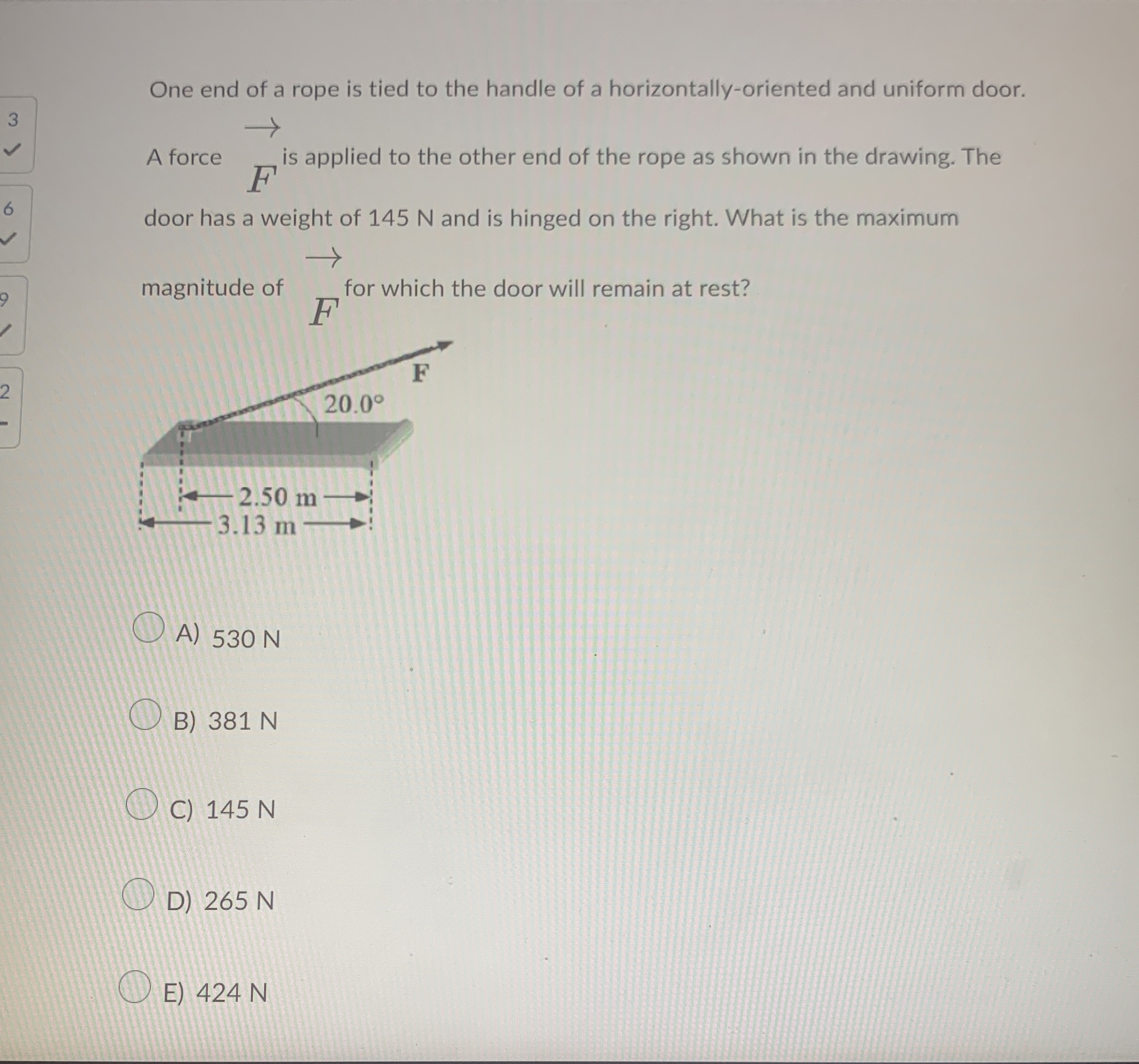 Solved One end of a rope is tied to the handle of a | Chegg.com