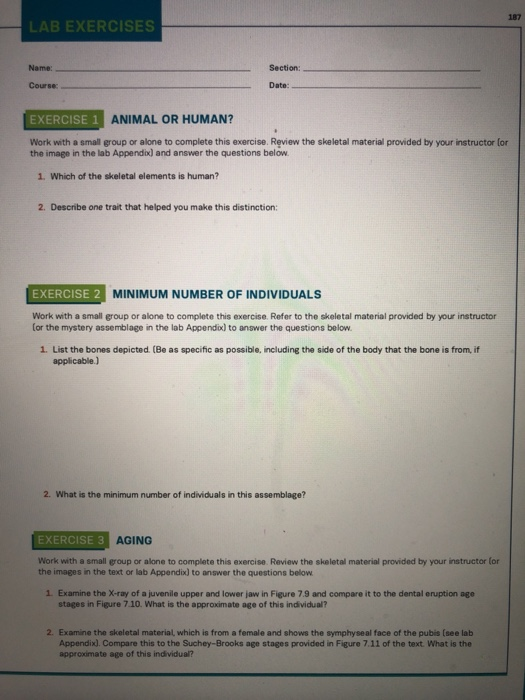 LAB EXERCISES Section Name: Course Date EXERCISE 1 | Chegg.com