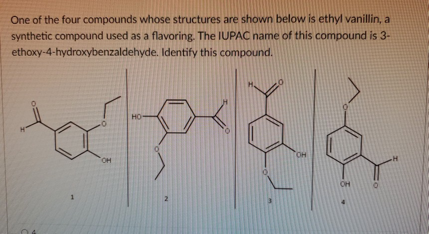 Solved One of the four compounds whose structures are shown | Chegg.com