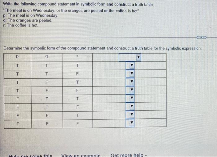 Solved Write the following compound statement in symbolic | Chegg.com