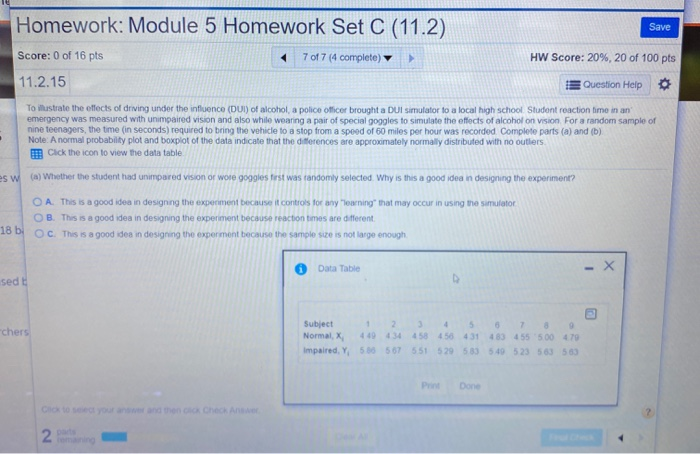 Solved Homework Module 5 Homework Set C 11 2 Save Score