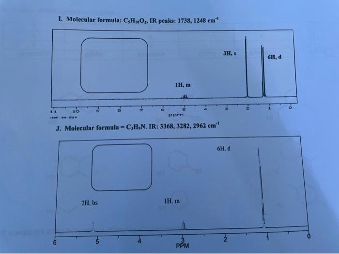 Solved I. Molecular formula: C5H10O2, IR peaks: 1738,1248 | Chegg.com