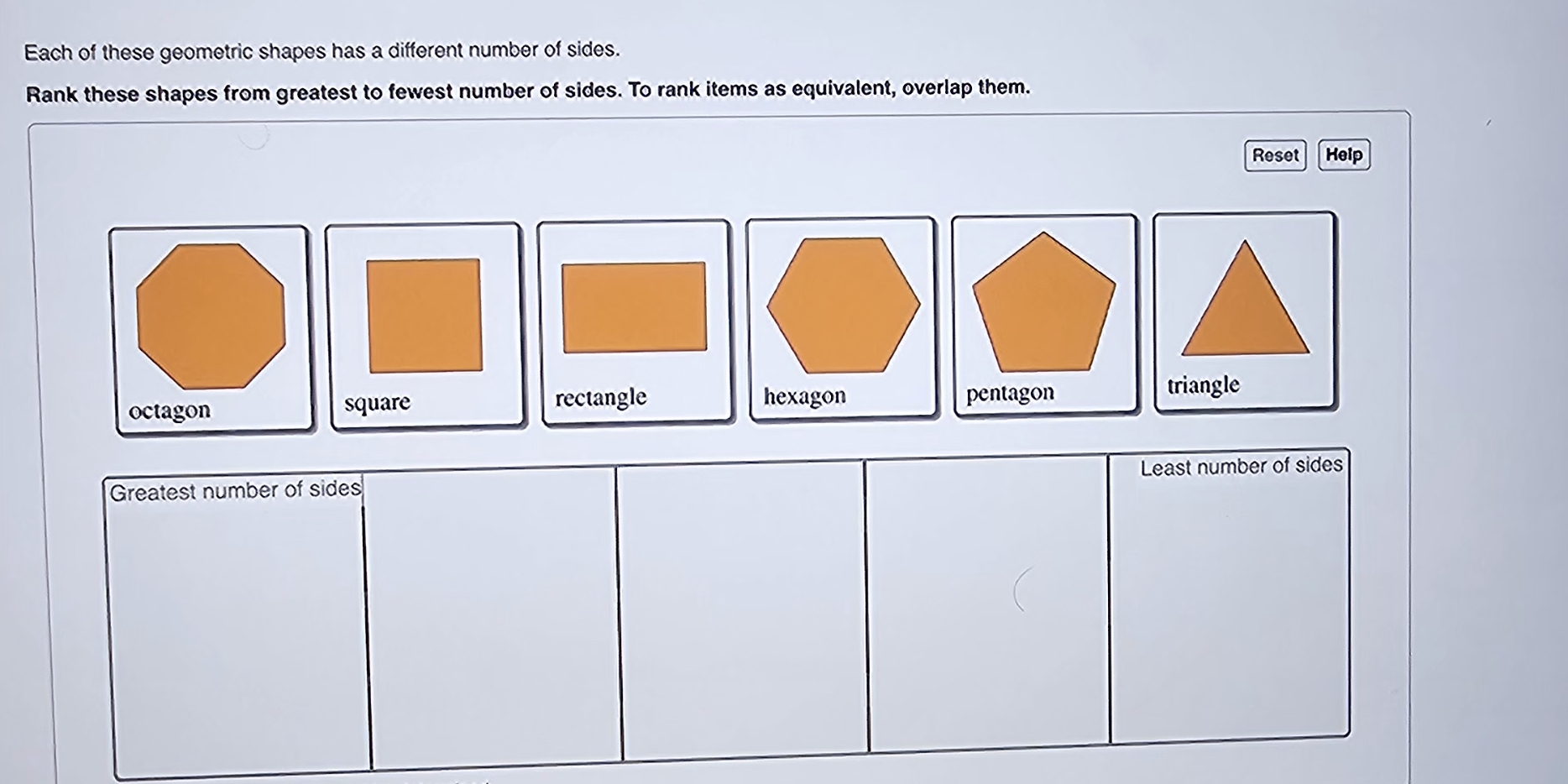 Solved Each of these geometric shapes has a different number | Chegg.com
