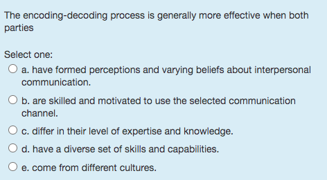 Solved The encoding-decoding process is generally more | Chegg.com