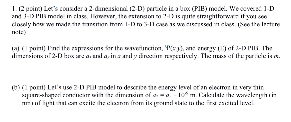 Solved (2 ﻿point) ﻿Let's consider a 2-dimensional (2-D) | Chegg.com