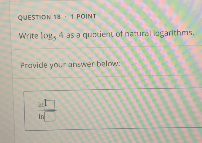 Solved Write log54 as a quotient of natural logarithms. | Chegg.com