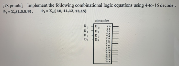 Solved [18 points] Implement the following combinational | Chegg.com