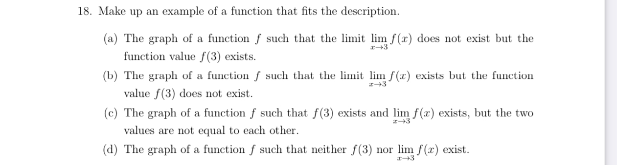 Solved Make up an example of a function that fits the | Chegg.com