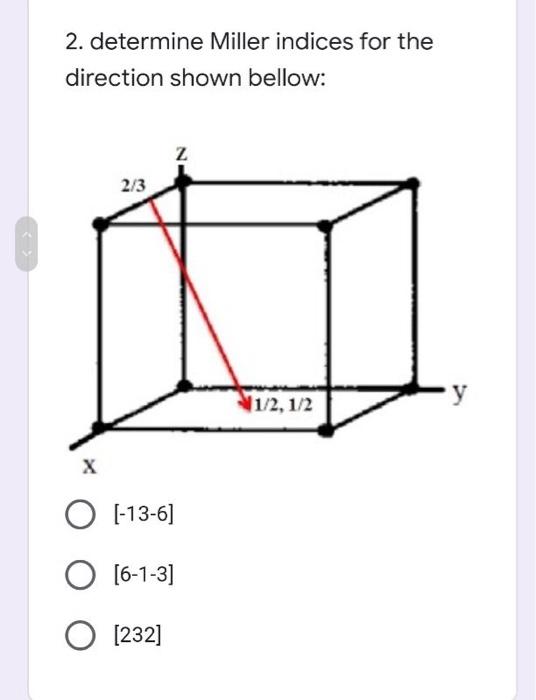 Solved -- 2. determine Miller indices for the plan shown | Chegg.com