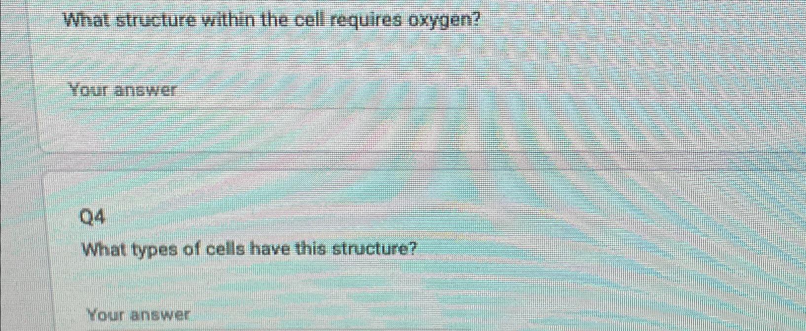Solved What structure within the cell requires oxygen?Your | Chegg.com