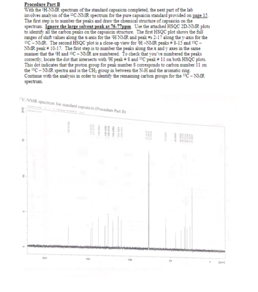 Solved Procedure Part BWith the ?1H.NM. spectrum of the | Chegg.com Solved Procedure Part BWith the ?1H.NM. spectrum of the | Chegg.com