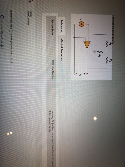 Solved Consider the circuit below. R1 www . +0 01 References | Chegg.com