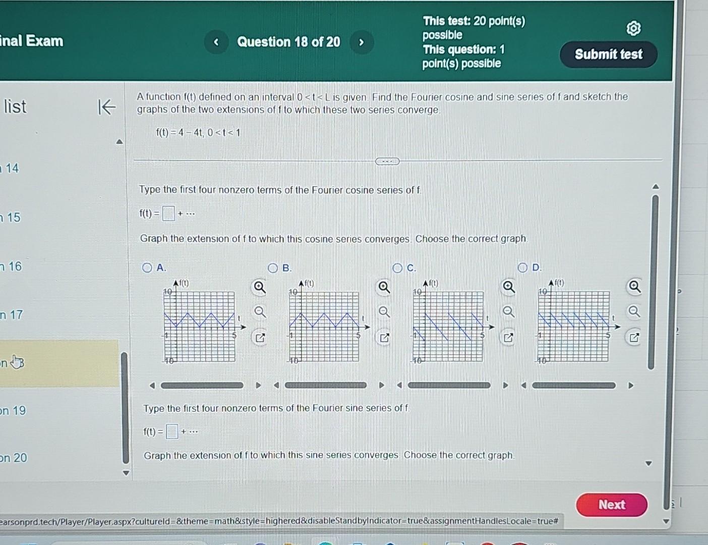 Solved A function f(t) defined on an interval 0 | Chegg.com
