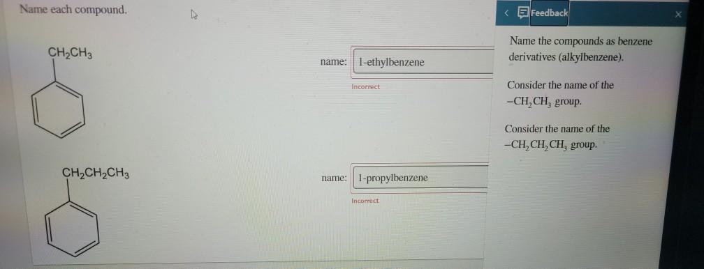 Solved Name each compound.