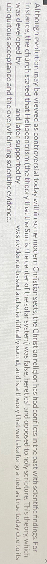 Solved Although evolution may be viewed as controversial | Chegg.com Solved Although evolution may be viewed as controversial | Chegg.com