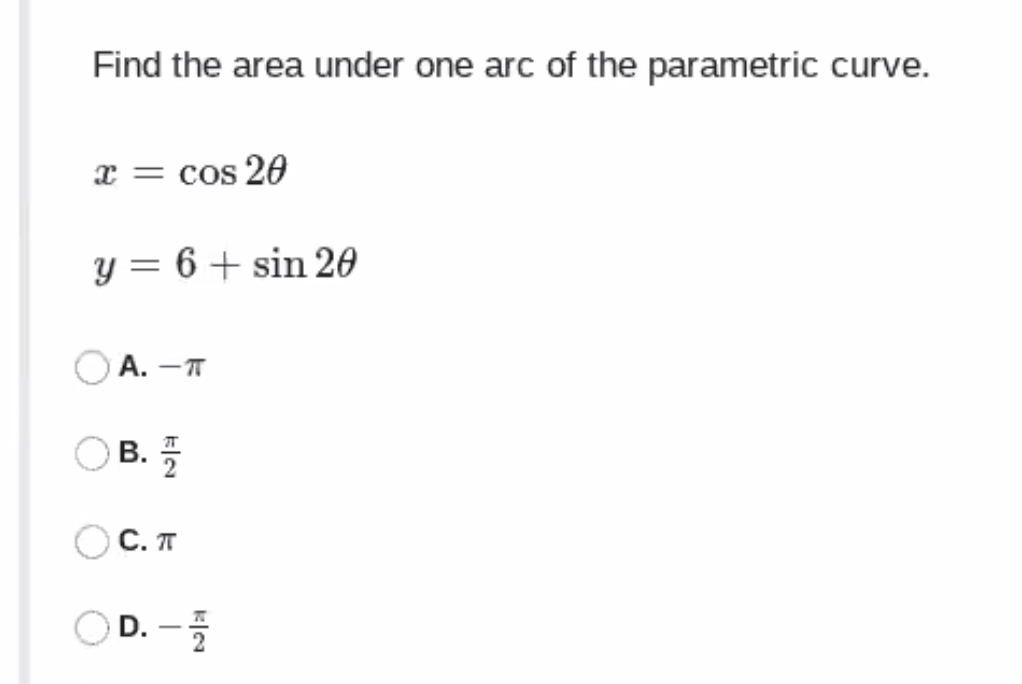 Solved Find the area under one arc of the parametric | Chegg.com