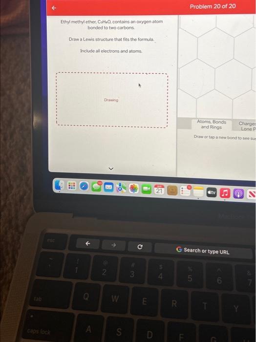 Solved tab esc caps lock Ethyl methyl ether, C3H8O, contains | Chegg.com