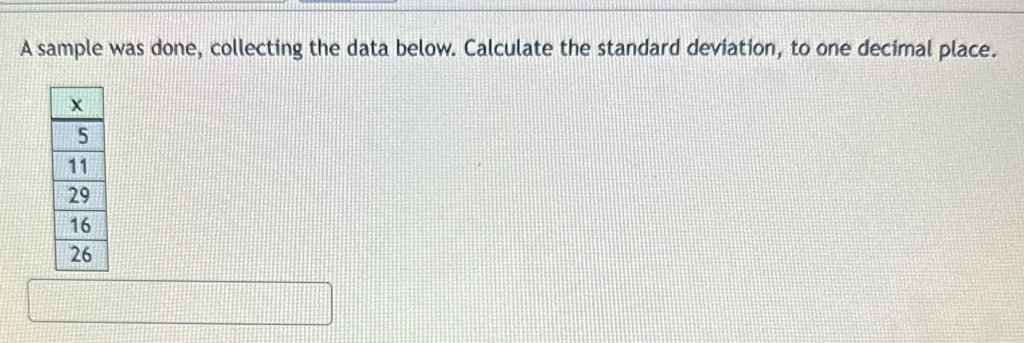 Solved A sample was done, collecting the data below. | Chegg.com