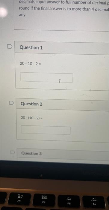 Solved decimals, input answer to full number of decimal | Chegg.com