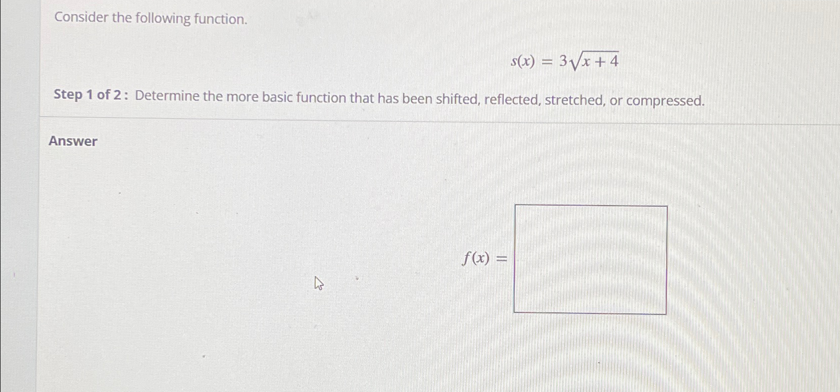 Solved Consider The Following Function S X 3x 42step 1 ﻿of