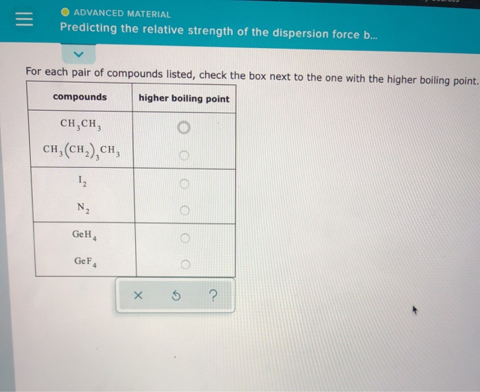 Solved O ADVANCED MATERIAL Predicting the relative strength | Chegg.com