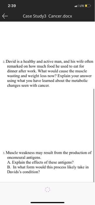 Solved Case Study Cancer Name: ** Remember the answers need | Chegg.com