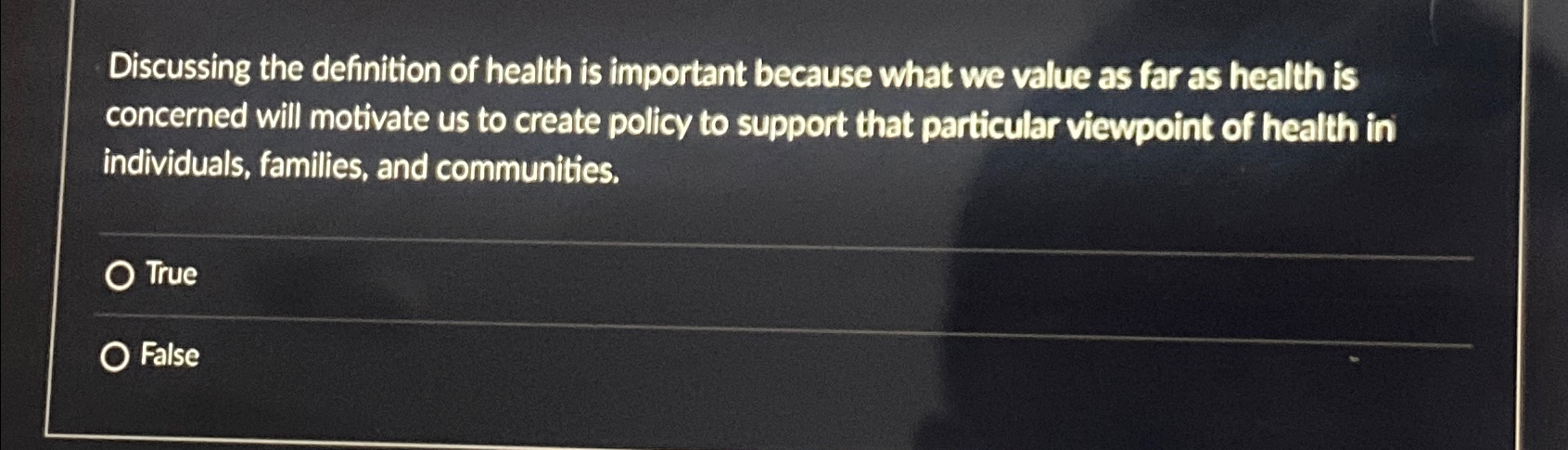 Solved Discussing the definition of health is important | Chegg.com