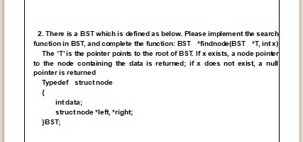 Solved 2. There is a BST which is defined as below. Please | Chegg.com