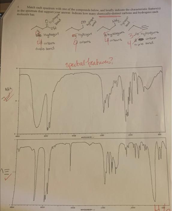 Solved 5 Match cach spectrum with one of the compounds | Chegg.com