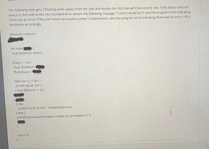 Solved The following code gets 2 floating-point values from | Chegg.com