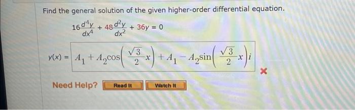 Solved Find the general solution of the given higher-order | Chegg.com