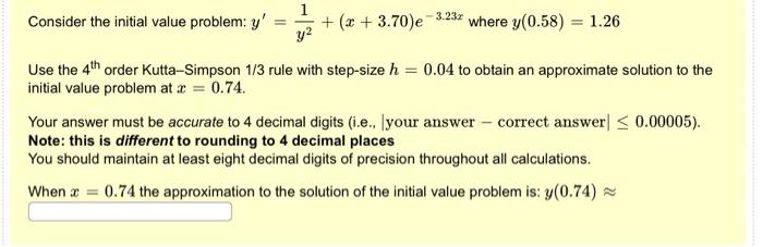 Solved Consider the initial value problem: | Chegg.com