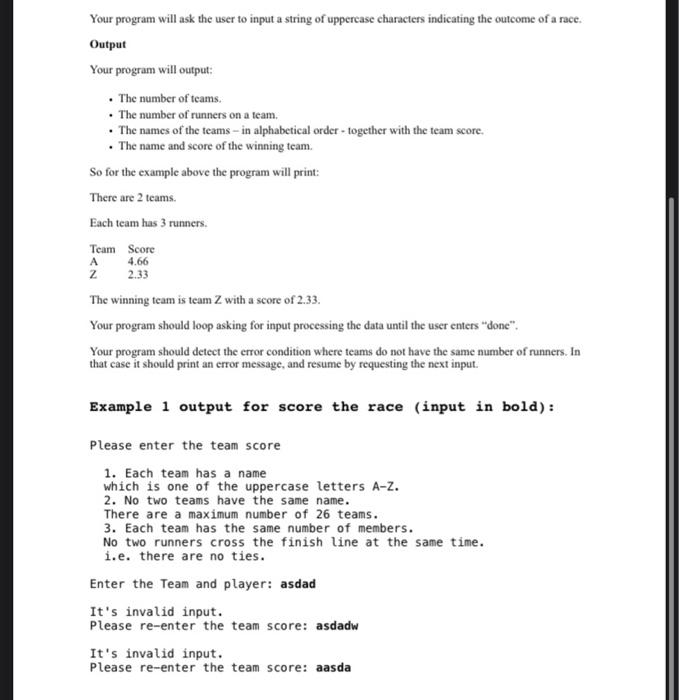 Solved Your program will ask the user to input a string of | Chegg.com