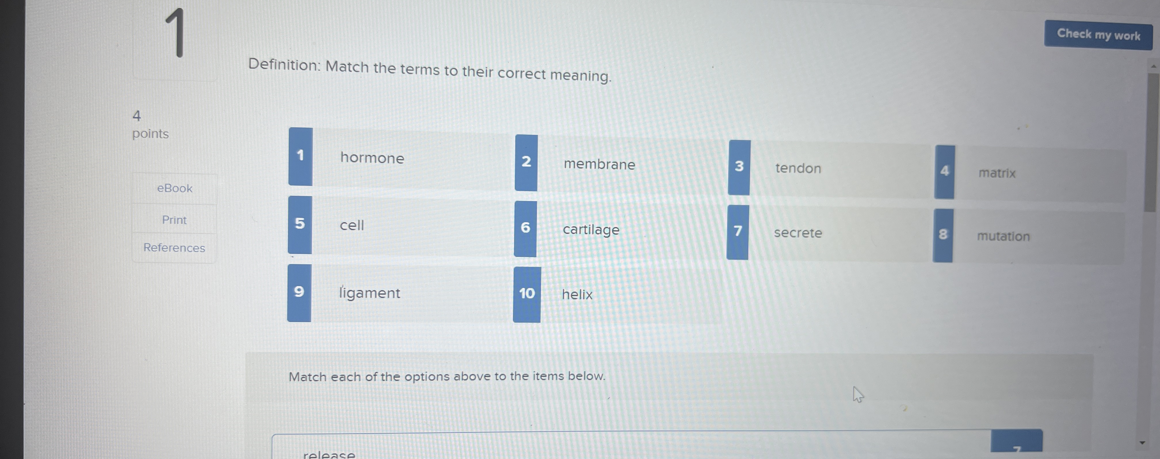 Solved Definition: Match the terms to their correct | Chegg.com